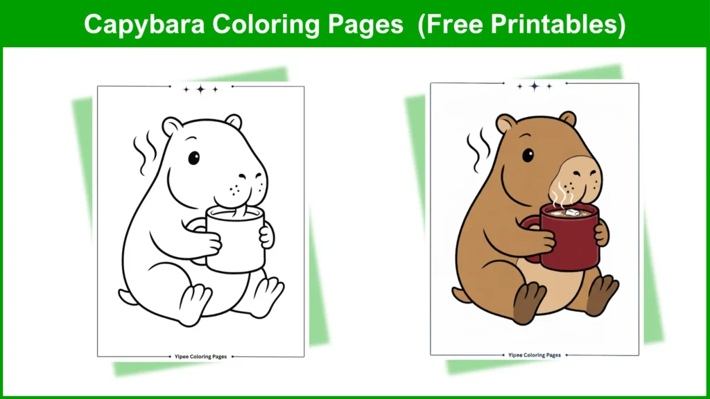 Capybara Coloring Pages | Free PDFs and Download Now